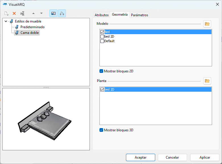 Estilos de mueble | VisualARQ help